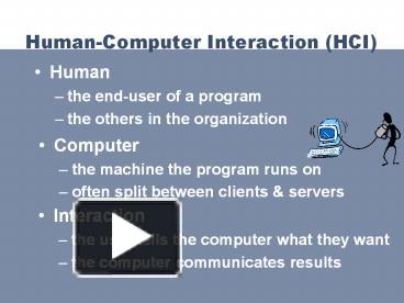 Human-Computer Interaction (HCI) presentation | free to view