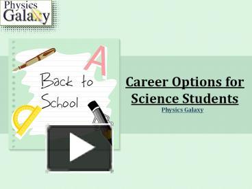 Career Options for Science Students presentation | free to download