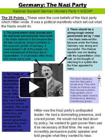 PPT – Germany: The Nazi Party PowerPoint presentation | free to ...
