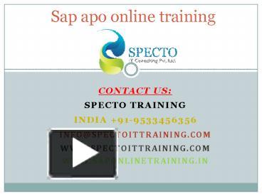 PPT – sap apo online training PowerPoint presentation | free to ...