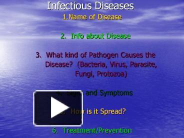 PPT – Infectious Diseases PowerPoint presentation | free to view - id ...