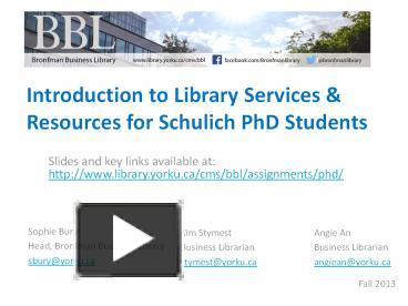 PPT – Introduction to Library Services PowerPoint presentation | free ...