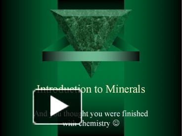 Introduction to Minerals presentation | free to download