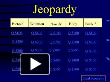 PPT – Jeopardy PowerPoint presentation | free to view - id: 7e7978-N2FkN