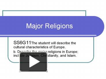 Major Religions presentation | free to view