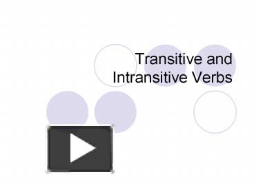 transitive vs intransitive verbs presentation | free to download
