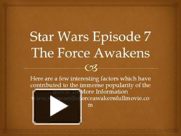 PPT – Star Wars Episode 7 The Force Awakens 7 2015 online PowerPoint ...