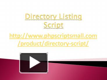 PPT – Directory Listing Script PowerPoint presentation | free to download - id: 7ed929-NjhjM