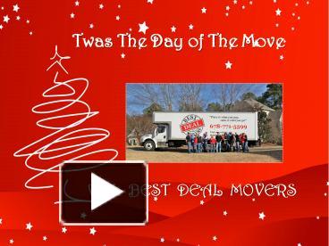 PPT – Christmas Moving Story from Best Deal Movers PowerPoint ...