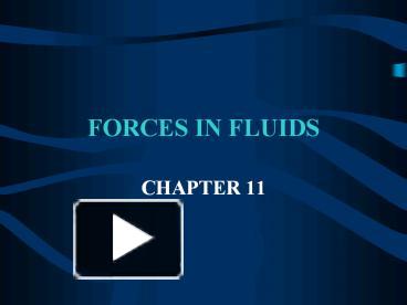 FORCES IN FLUIDS presentation | free to view
