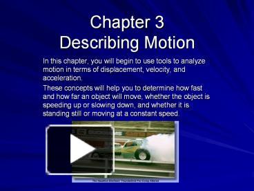 PPT – Chapter 3 Describing Motion PowerPoint presentation | free to ...