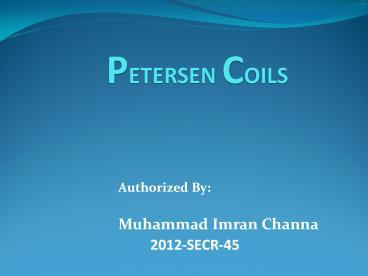Petersen coil grounding presentation | free to download