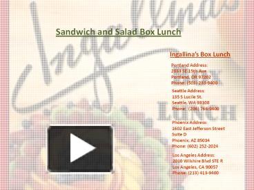 PPT – Sandwich and Salad Box Lunch PowerPoint presentation | free to ...