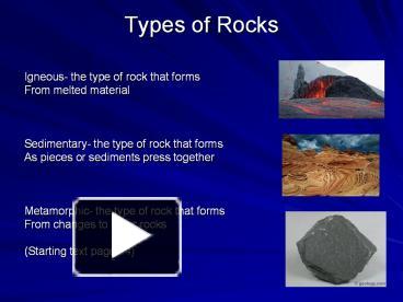 PPT – Types of Rocks PowerPoint presentation | free to view - id ...