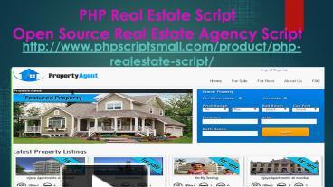 PPT – PHP Real Estate Script PowerPoint presentation | free to download - id: 7f7e8c-ODBiN