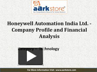 PPT – Company Profile of Honeywell Automation India: Aarkstore.com PowerPoint presentation ...