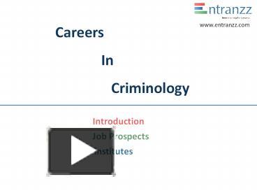 PPT – Careers In Criminology PowerPoint presentation | free to download ...