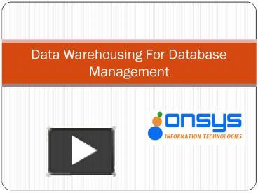 PPT – Data warehousing for database management PowerPoint presentation | free to download - id ...