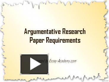 Argumentative Research Paper Requirements presentation | free to download