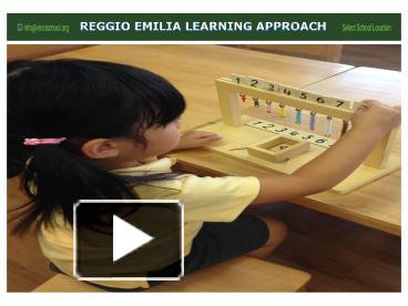 Reggio Emilia Learning Approach presentation | free to download