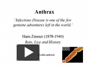 Anthrax presentation | free to download