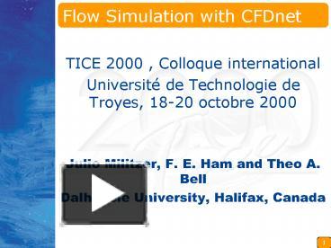 Flow Simulation with CFDnet presentation | free to view