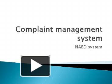 Complaint management system presentation | free to download