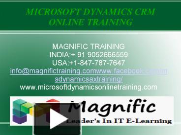 PPT – Microsoft Dynamics CRM Online Training in Canada PowerPoint presentation | free to ...