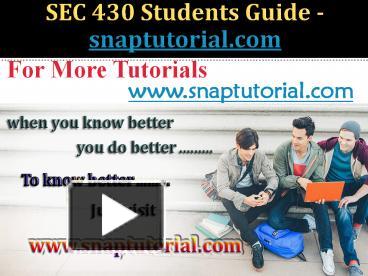 PPT – SEC 430 Course Seek Your Dream / snaptutorial.com PowerPoint presentation | free to ...