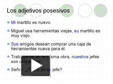 Los posesivos adjetivos presentation | free to download