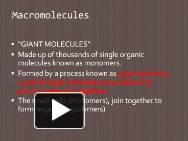 Macromolecules presentation | free to download