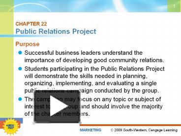 CHAPTER 22 Public Relations Project presentation | free to view