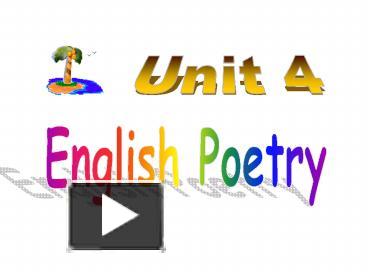 English Poetry presentation | free to view