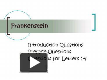 PPT – Frankenstein PowerPoint presentation | free to download - id ...