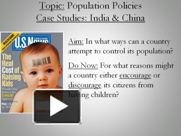 PPT – Topic: Population Policies Case Studies: India PowerPoint presentation | free to download ...