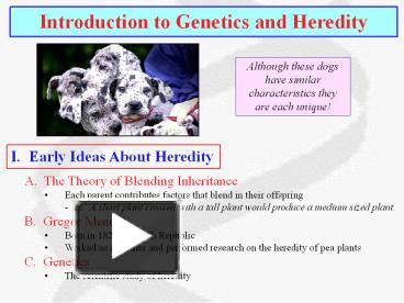 Introduction to Genetics and Heredity presentation | free to download