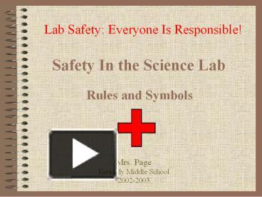 Safety In the Science Lab presentation | free to download