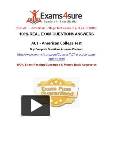 ACT Practice Questions presentation | free to download