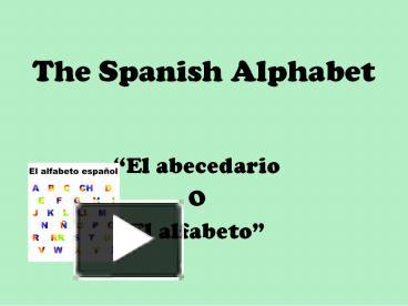 The Spanish Alphabet presentation | free to view