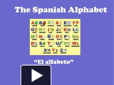 PPT – The Spanish Alphabet PowerPoint presentation | free to view - id ...