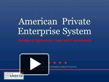 PPT – American Private Enterprise System PowerPoint presentation | free ...