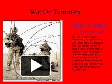 War On Terrorism' presentation | free to view