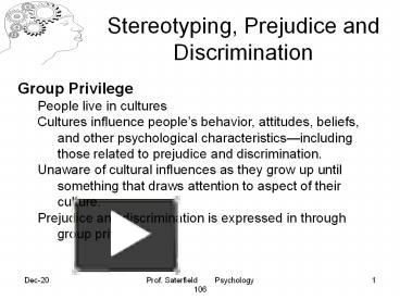 Stereotyping, Prejudice and Discrimination presentation | free to download