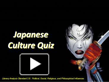 Japanese Culture Quiz presentation | free to download