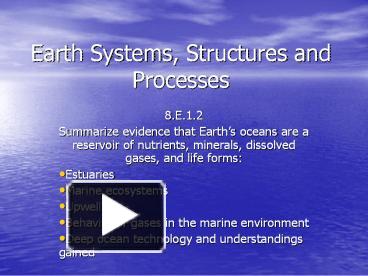 Earth Systems, Structures and Processes presentation | free to view