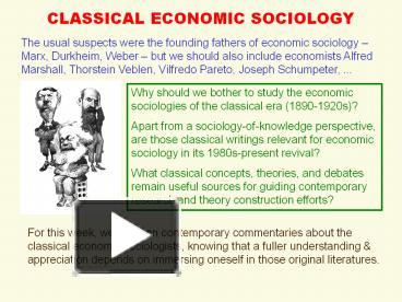 CLASSICAL ECONOMIC SOCIOLOGY presentation | free to download
