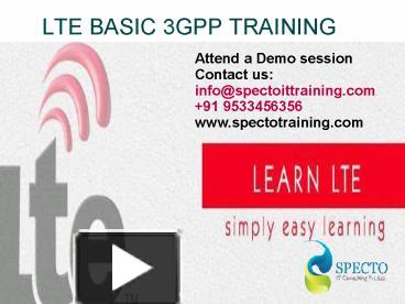 PPT – LTE Basic 3GPP Certification Training institute PowerPoint presentation | free to download ...