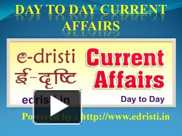 PPT – Free Current Affairs PDF downloads by E-dristi PowerPoint presentation | free to download ...