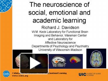 The neuroscience of social, emotional and academic learning ...