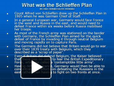 What was the Schlieffen Plan BBC - History - The Western Front, 1914 ...